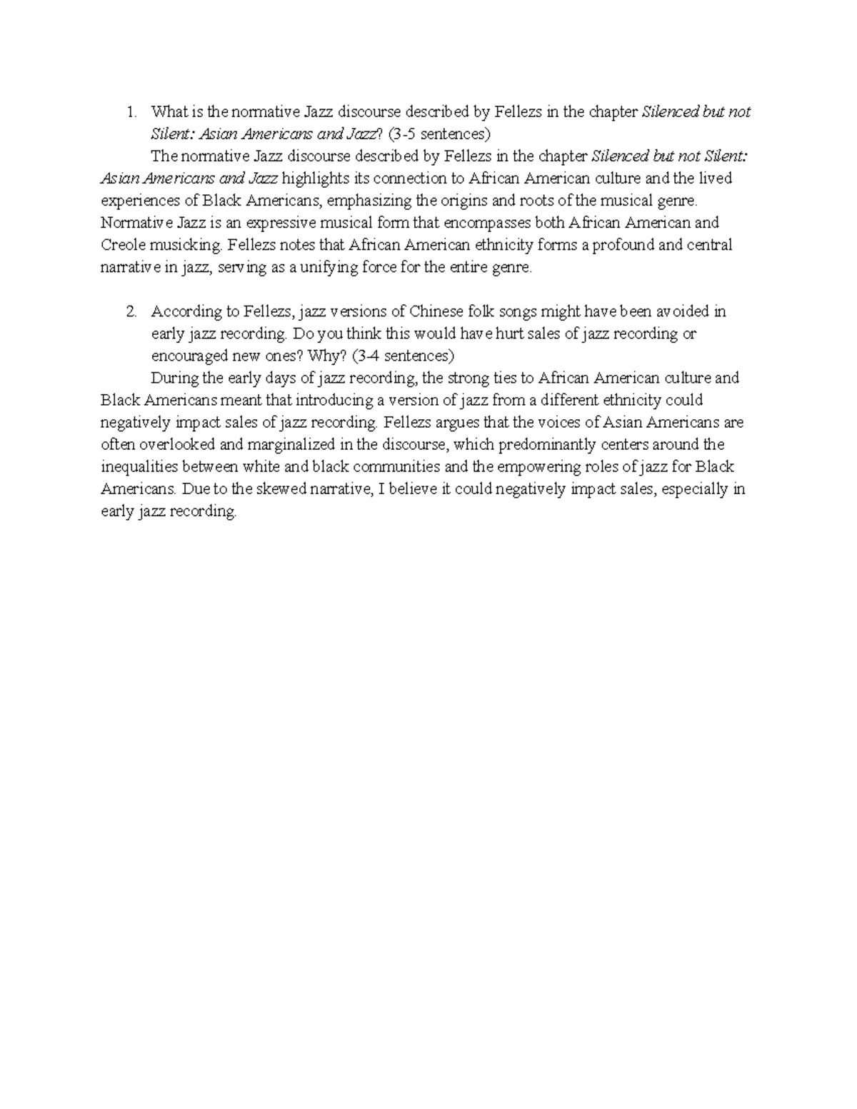 Homework 10 Asian American Jazz - What is the normative Jazz discourse ...