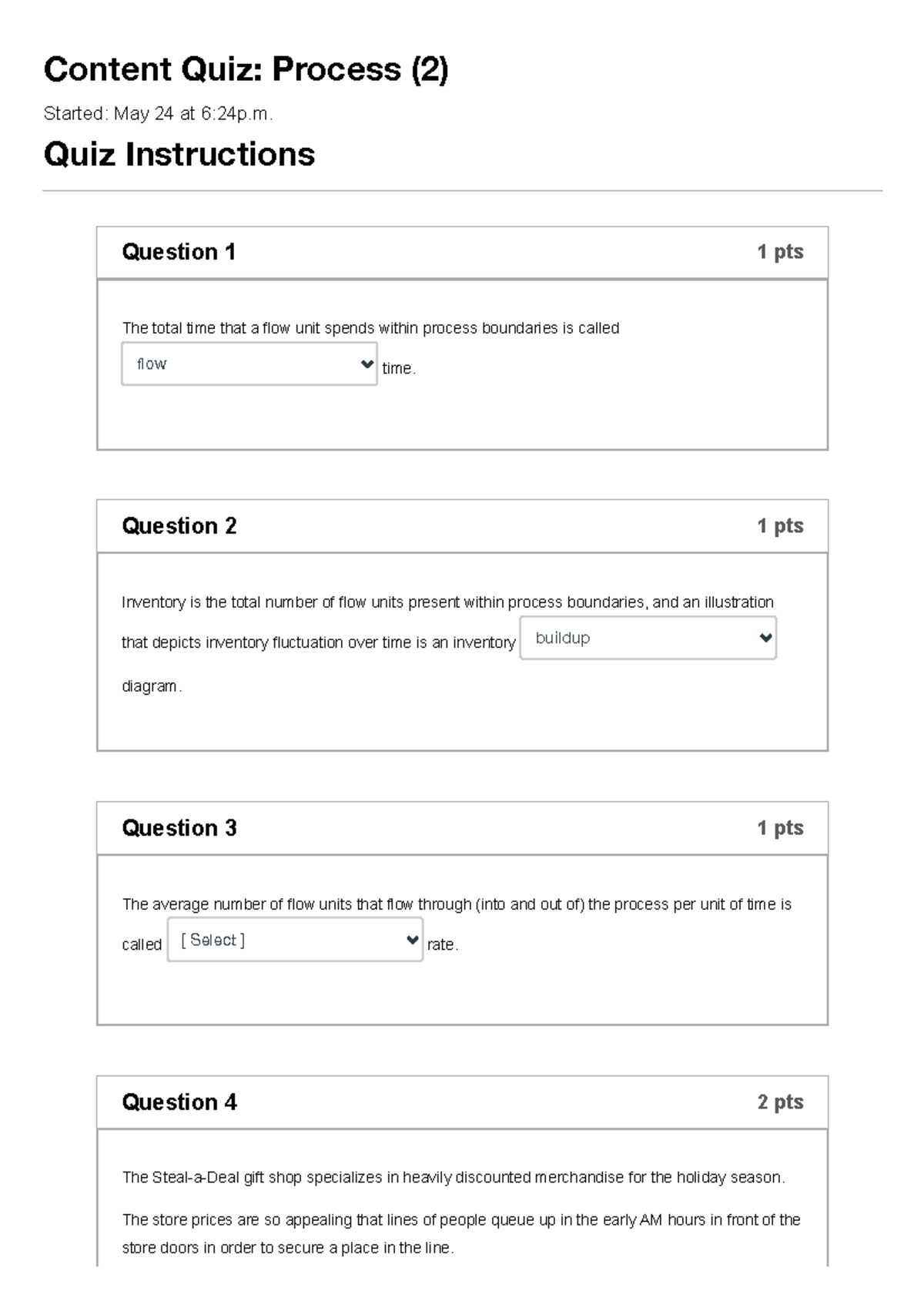 Quiz Content Quiz Process - Content Quiz: Process (2) Started: May 24 ...
