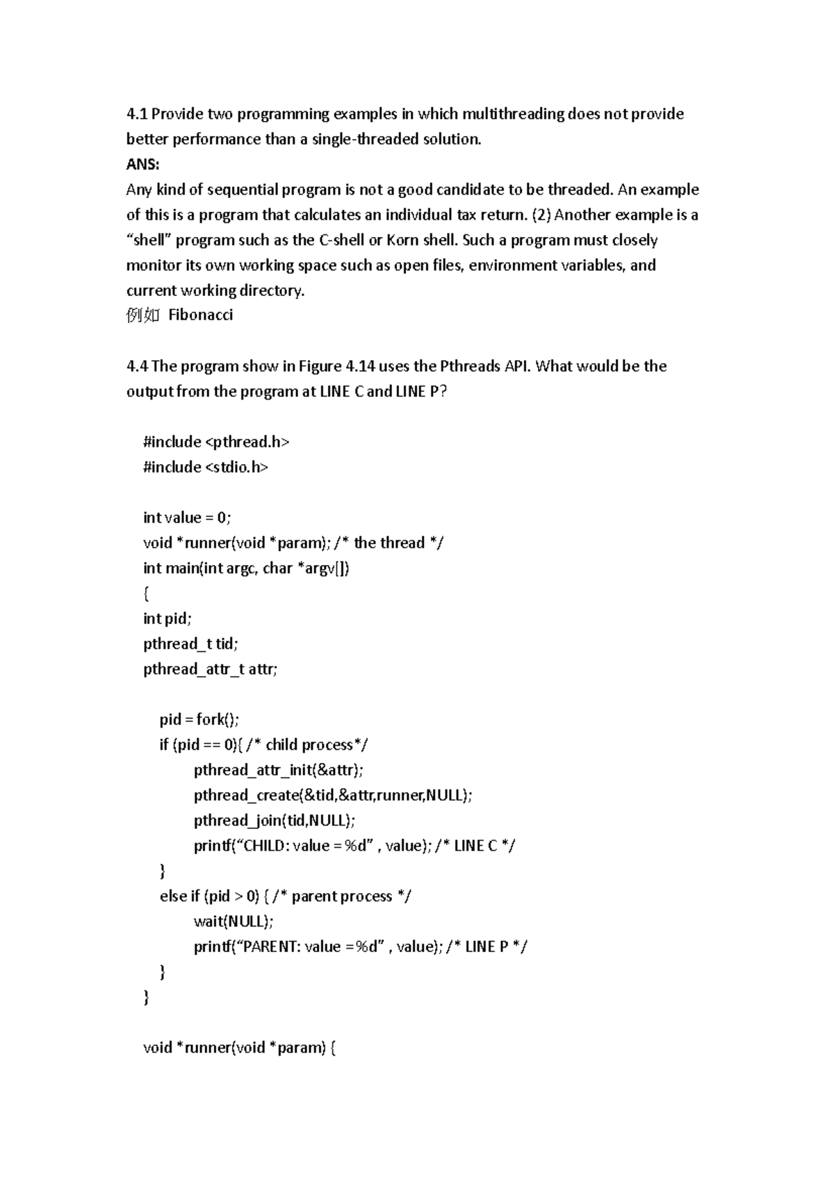 HW4 ref - reference for tutorial - 4 Provide two programming examples in which multithreading ...