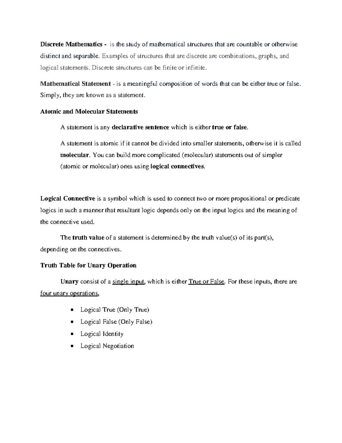 Tralse - true or false 1/0 - Discrete Mathematics - is the study of ...