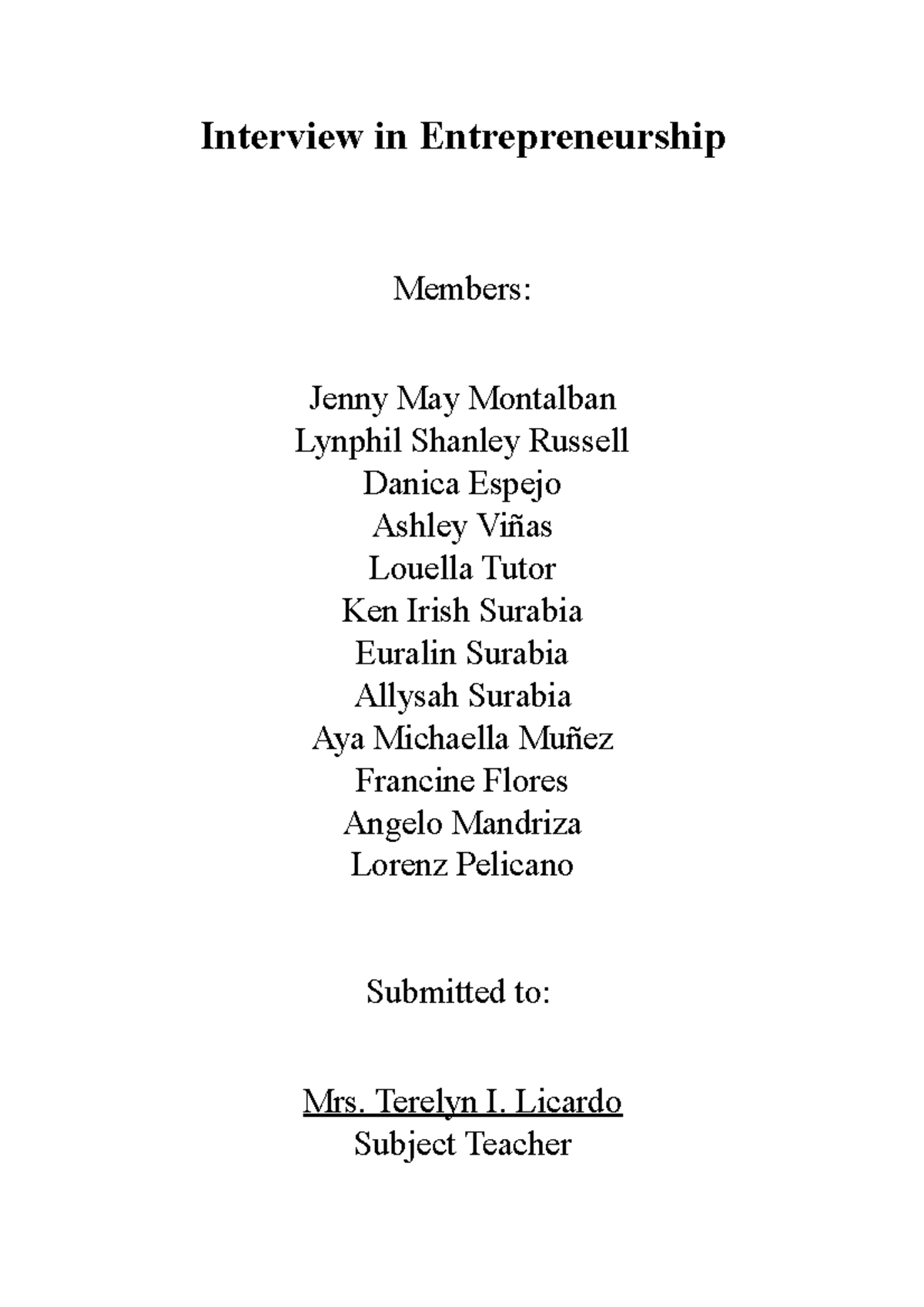 Entrepreneurship - It's about Business - Interview in Entrepreneurship ...