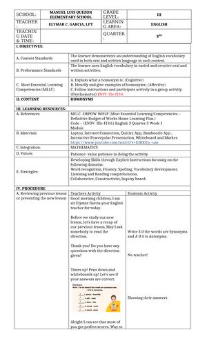 Performance TASK Elements AND Compounds - GRADES 1 to 12 DAILY LESSON ...