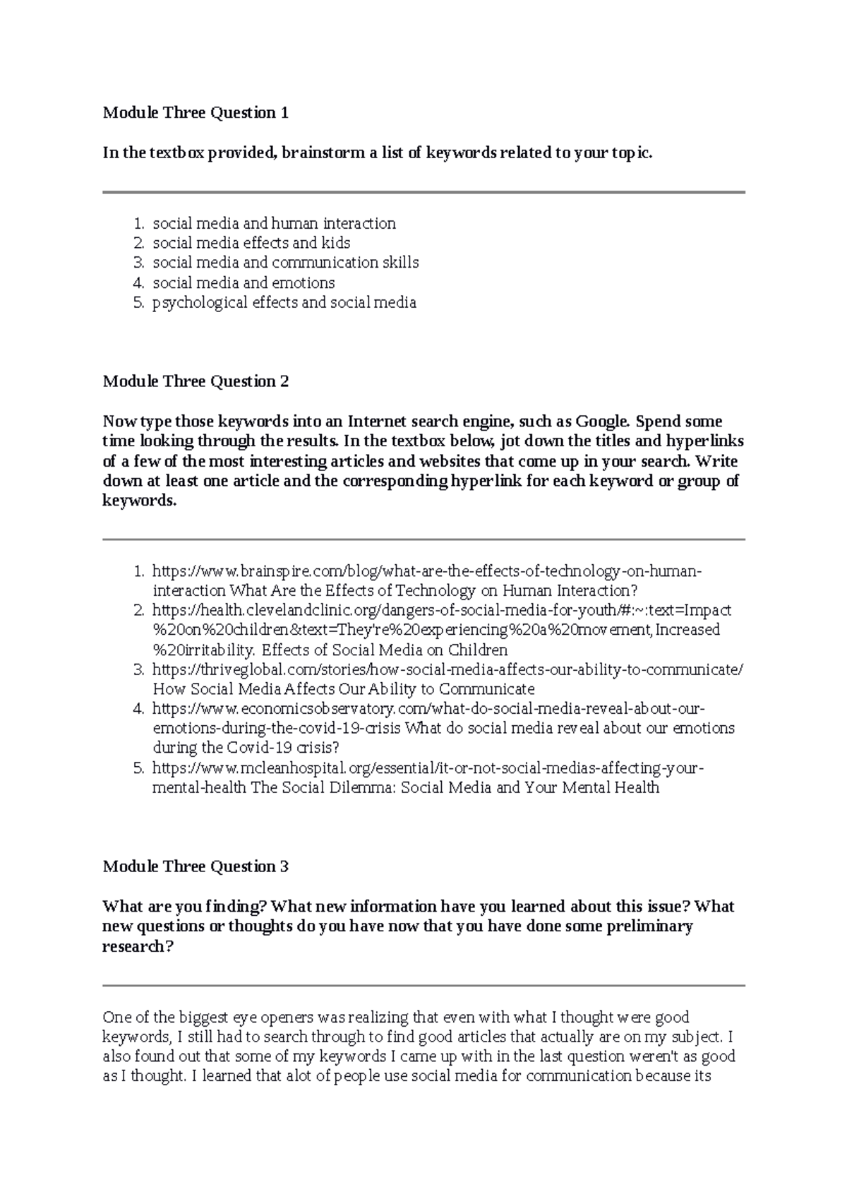 Scs200 Mod Three Short Responses Module Three Question 1 In The Textbox Provided Brainstorm A