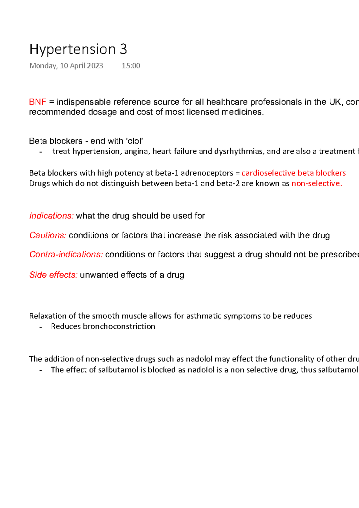 Hypertension 3 - BNF = indispensable reference source for all ...