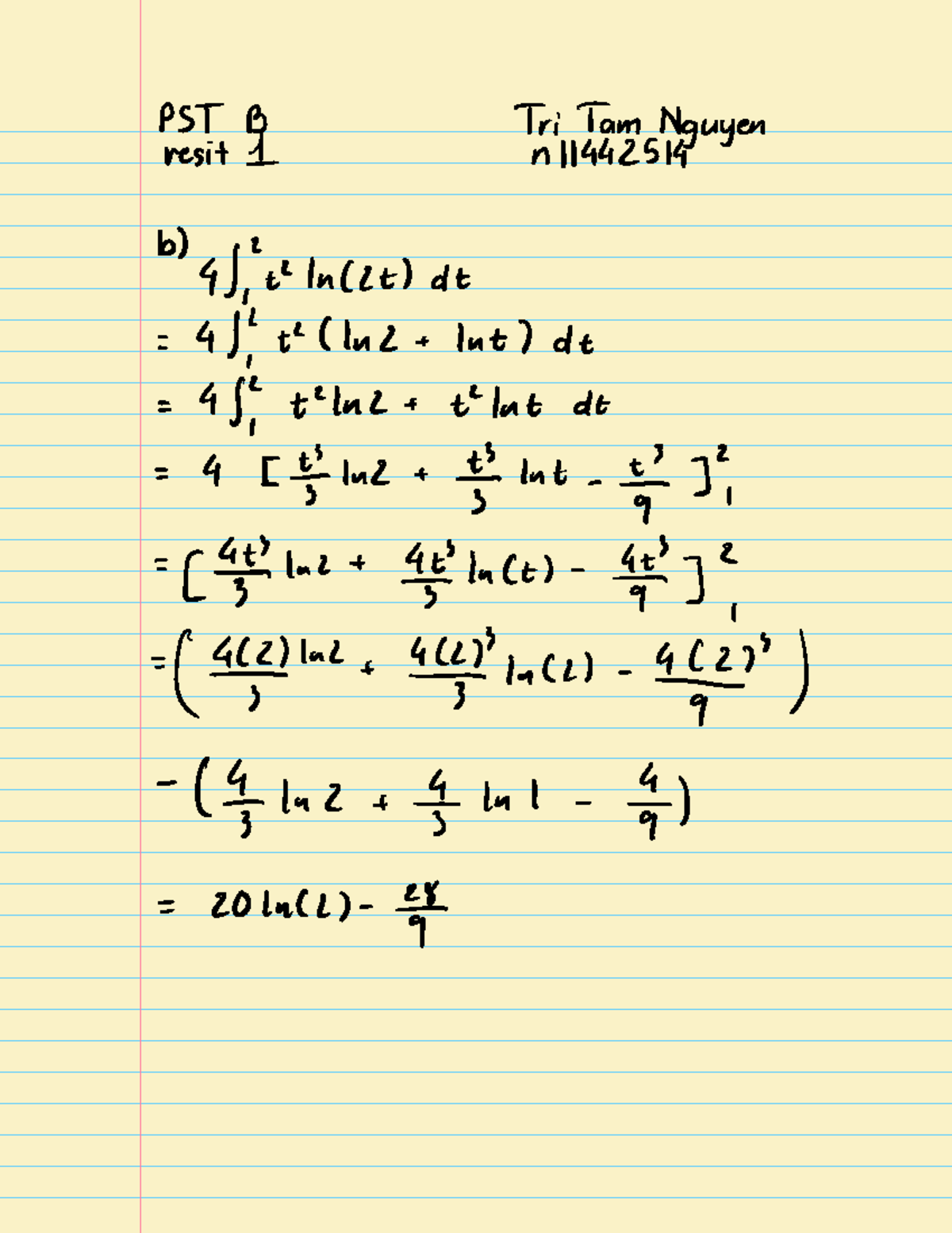 PST B - PST 1 - MZB125 - PST B Tri Tam Nguyen resit I n 11442514 b g it In Lt dt 41 t In 2 Int ...