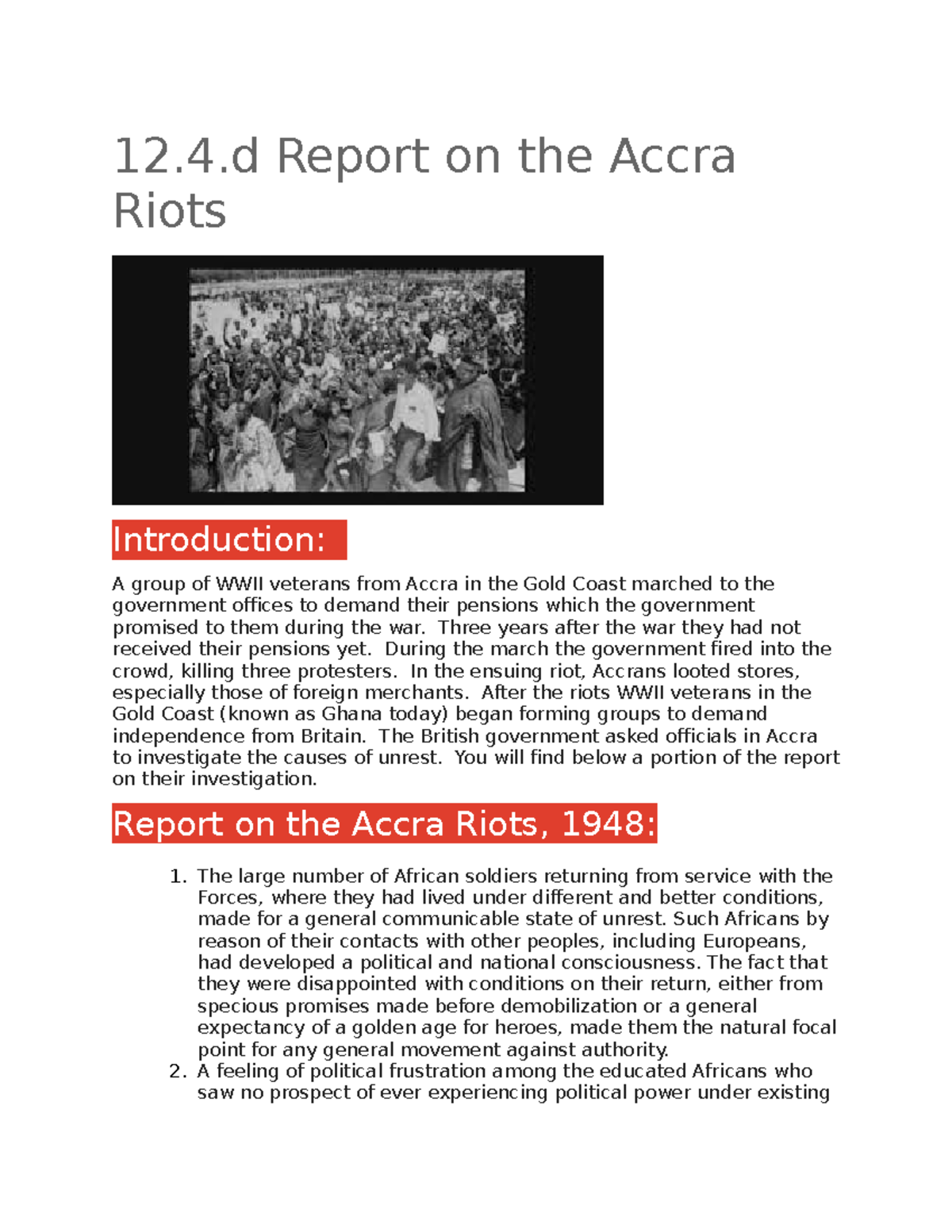 Attachment 1 (28) - gg gg - 12.4 Report on the Accra Riots Introduction ...