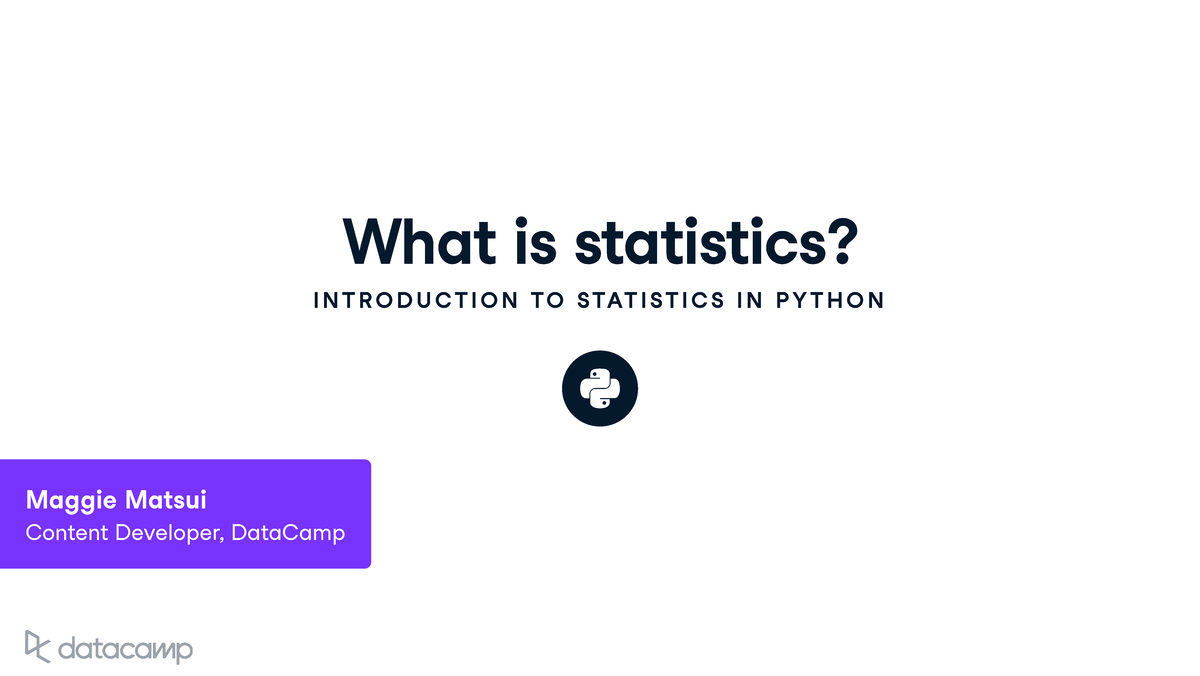 Chapter 1 - Summary Statistics - What is statistics? I N T R O D U C T ...