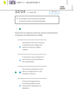 US History 1 Touchstone 4 Sample - Name: US History I Sample Date: 3/31 ...