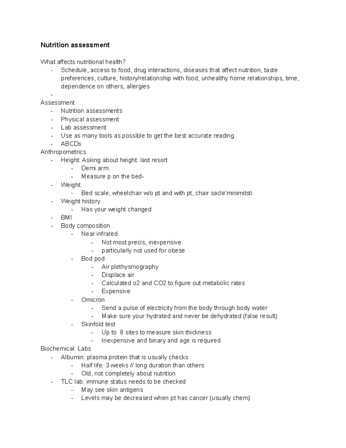 nutrition assessment - Nutrition assessment What affects nutritional ...