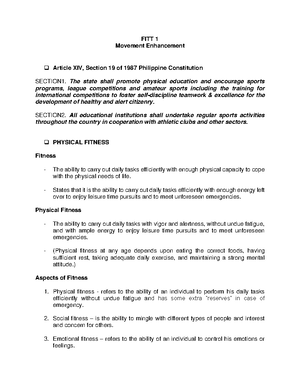 Physical Education Handout - Physical Education It is an important part ...