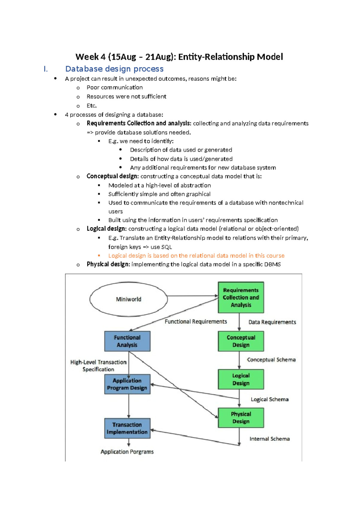 Week 4 - Entity-Relationship Model - Week 4 (15Aug – 21Aug): Entity ...