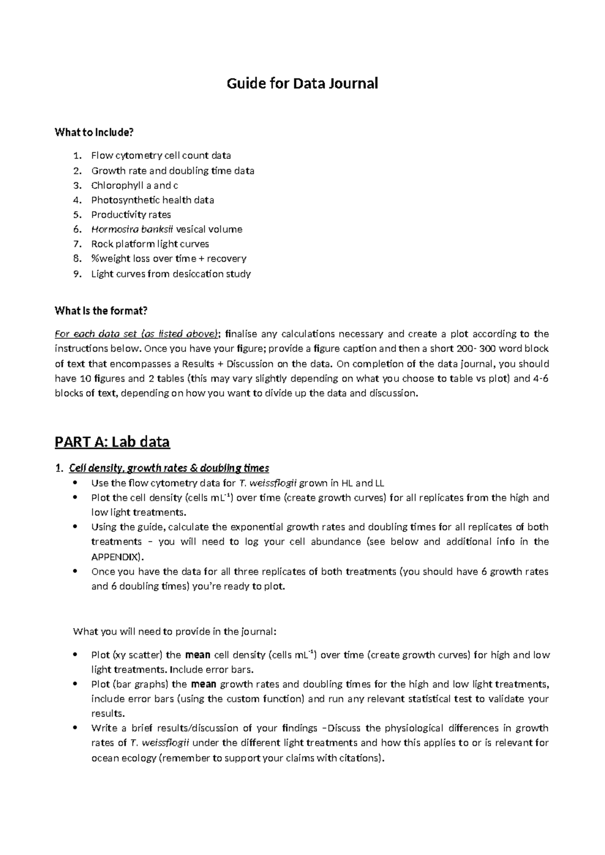 Guide for Data Journal-2024 - Guide for Data Journal What to include? 1 ...