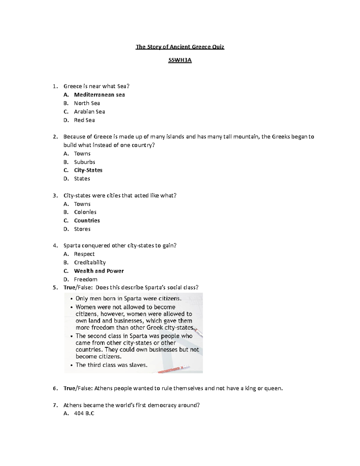 Copy of The Story of Ancient Greece Quiz.docx - The Story of Ancient ...
