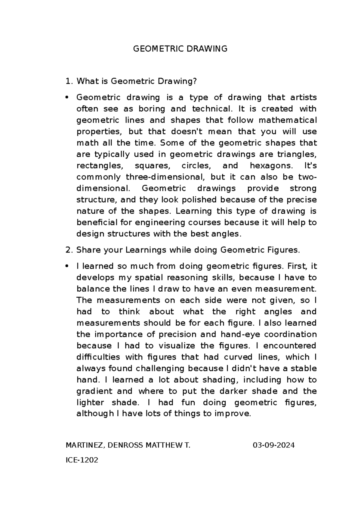 Geometic Drawing-reflec - GEOMETRIC DRAWING 1. What is Geometric ...