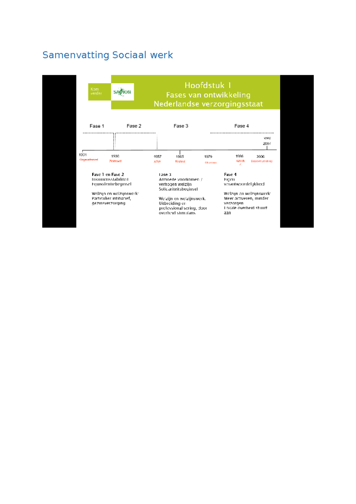 Samenvatting Sociaal werk - Middeleeuwen tot i850 armen deel van de samenleving kerken en ...