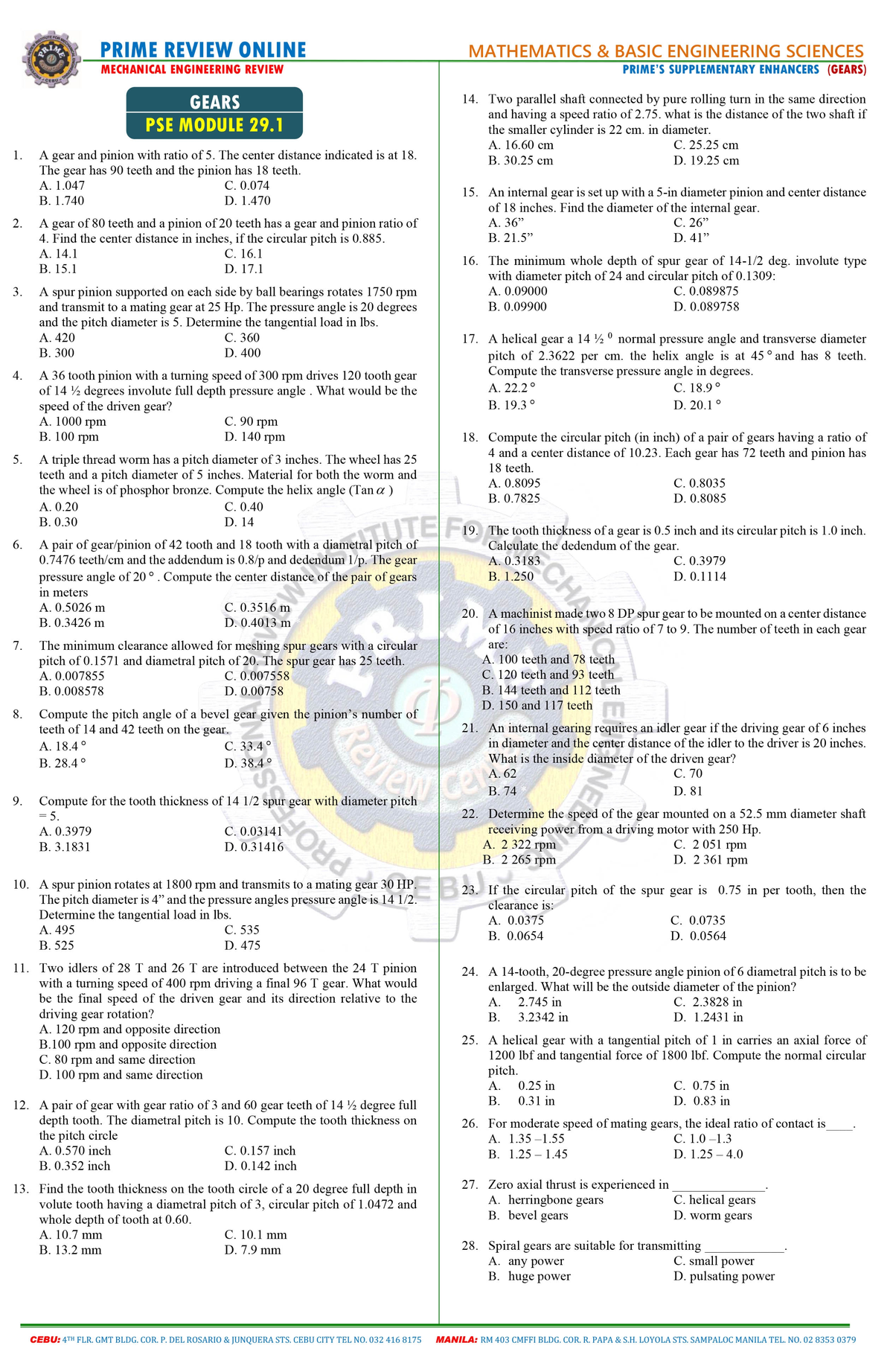 30 - reviewer - PRIME REVIEW ONLINE MATHEMATICS BASIC ENGINEERING ...