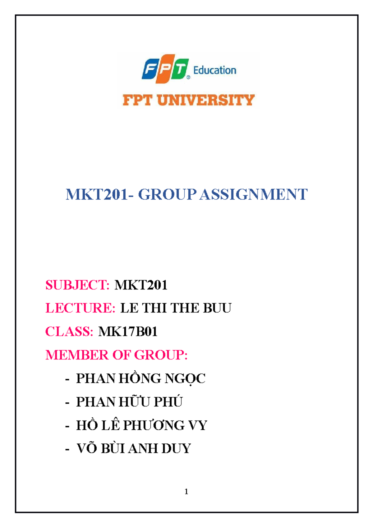 MKT201 - Good chop - MKT201- GROUP ASSIGNMENT SUBJECT: MKT LECTURE: LE ...