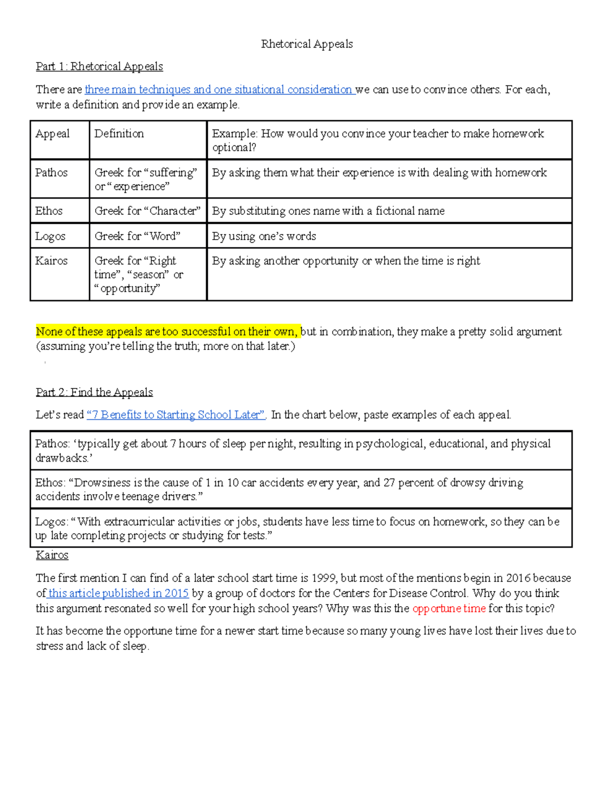 Sara Burke - Rhetorical Appeals 12 - Rhetorical Appeals Part 1 ...