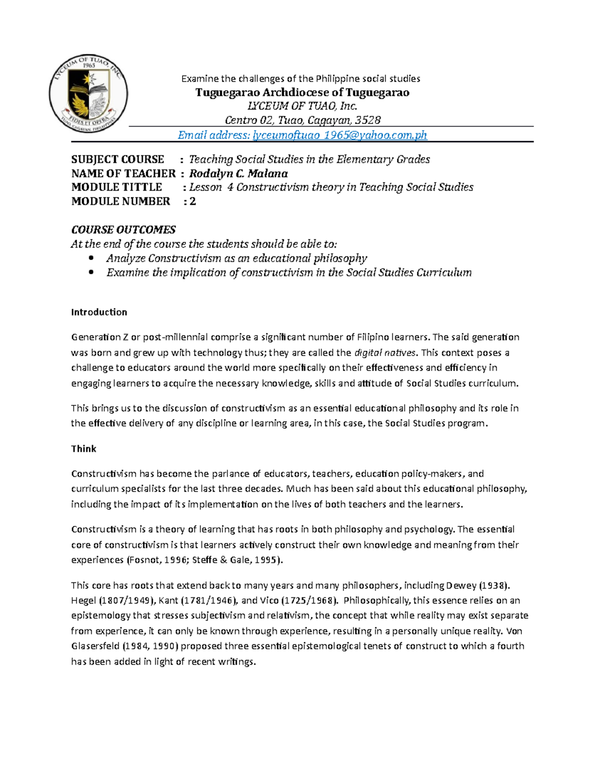 Socscie 3 (teaching elementary grade) module 2 - Examine the challenges ...