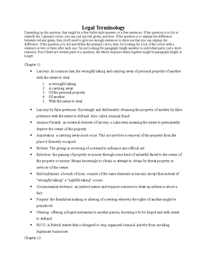 Legal Terminology - Legal Terminology Depending on the question, that ...