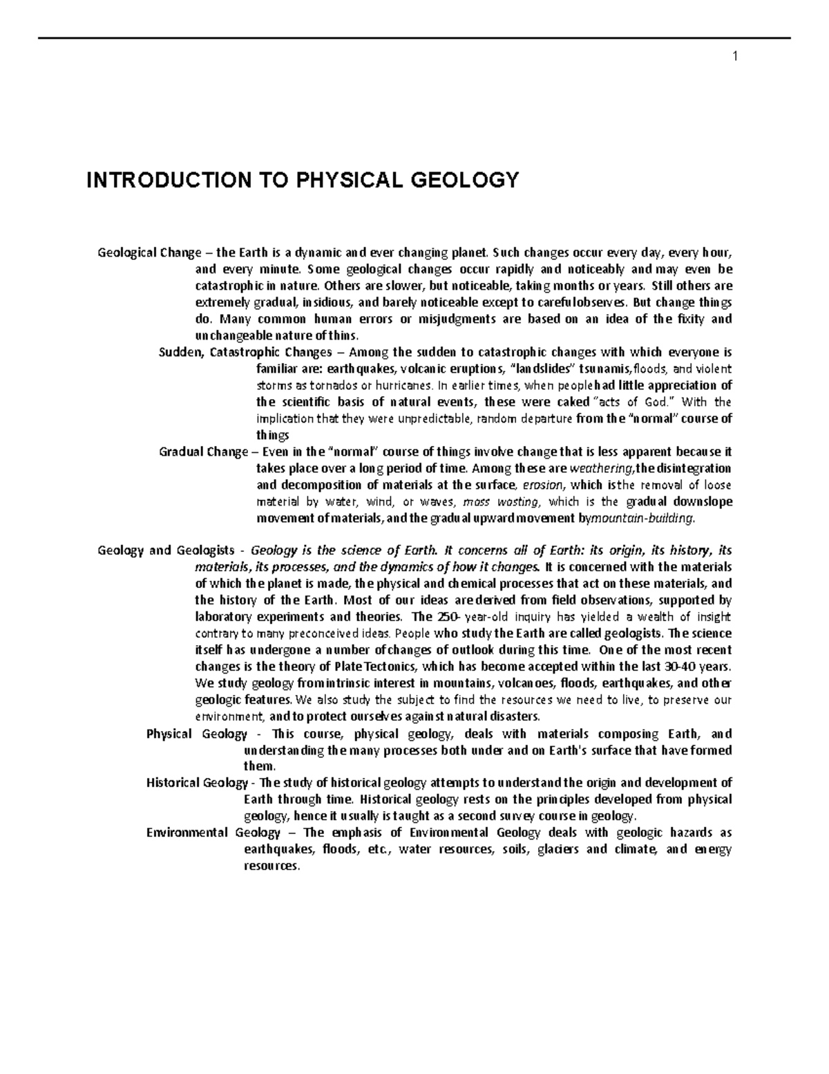 Introduction to Physical Geology - INTRODUCTION TO PHYSICAL GEOLOGY ...