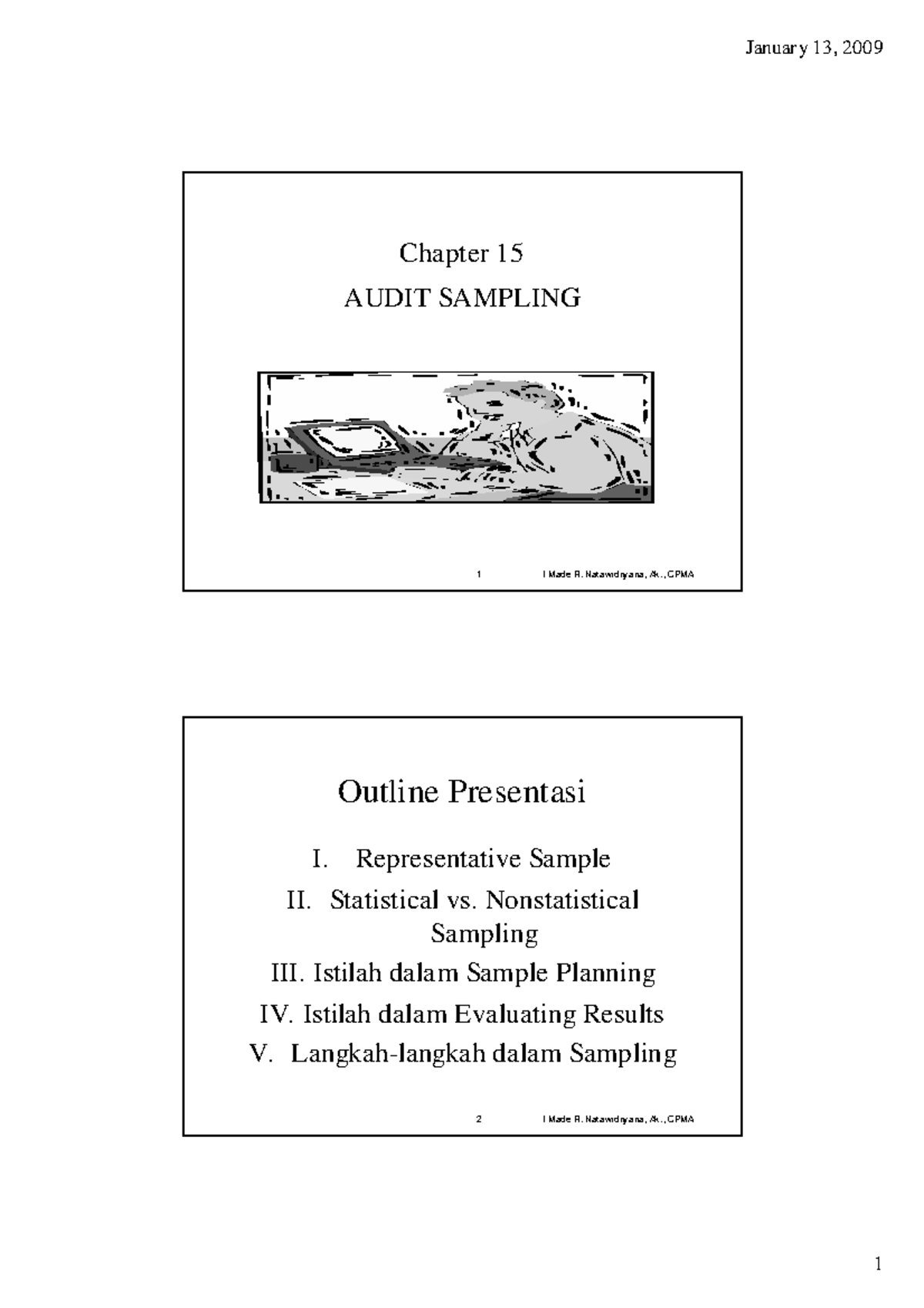 Auditing-ch-15 sample-audit - 1 I Made R. Natawidny ana, Ak., CPMA Chapter 15 AUDIT SAMPLING 2 I ...