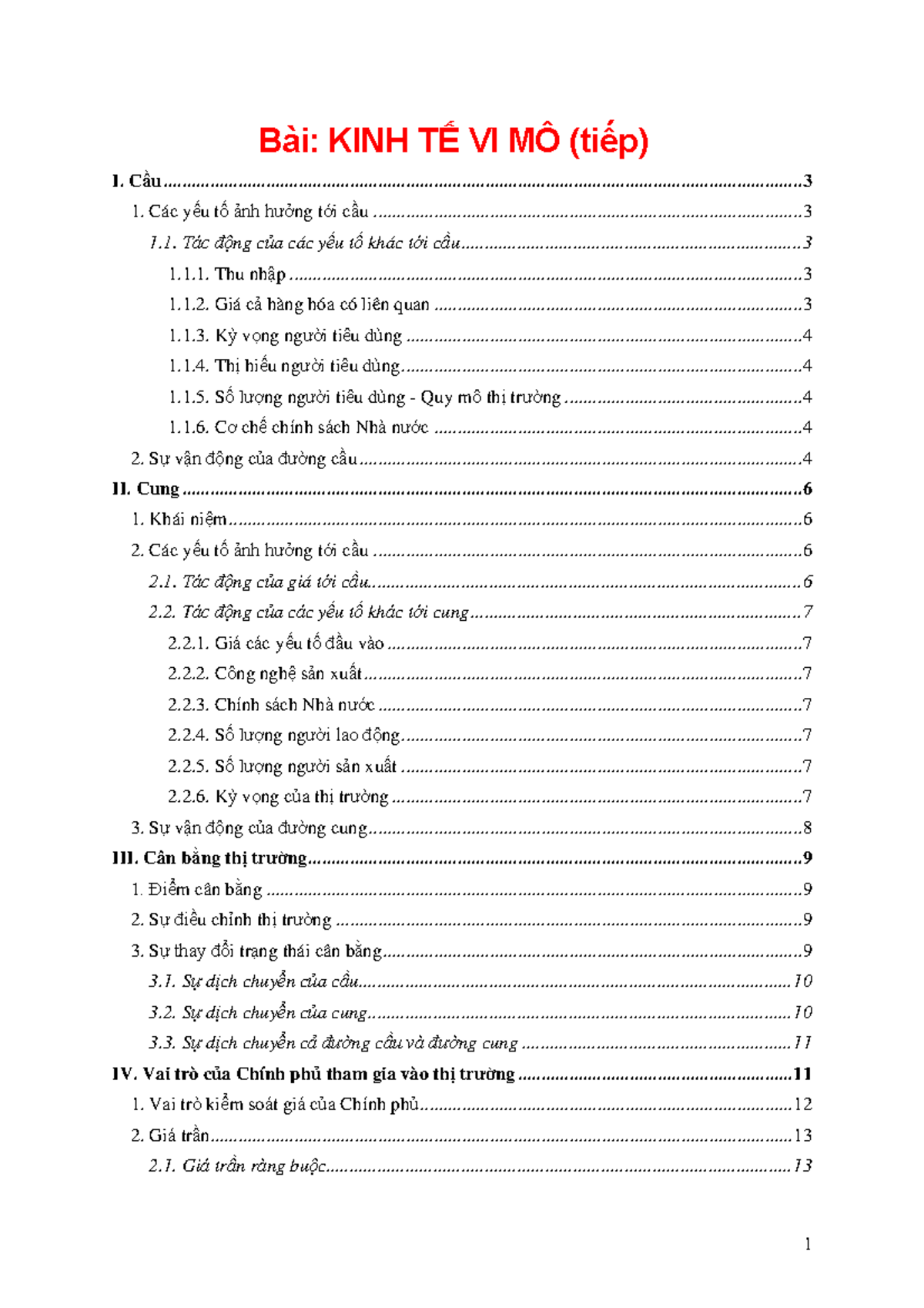 KT Vi mô P2 - gbgf - Bài: KINH T¾ VI MÔ (ti¿p) I. Cầu Các yếu tố ảnh hưởng tới cầu 1. Tác động ...