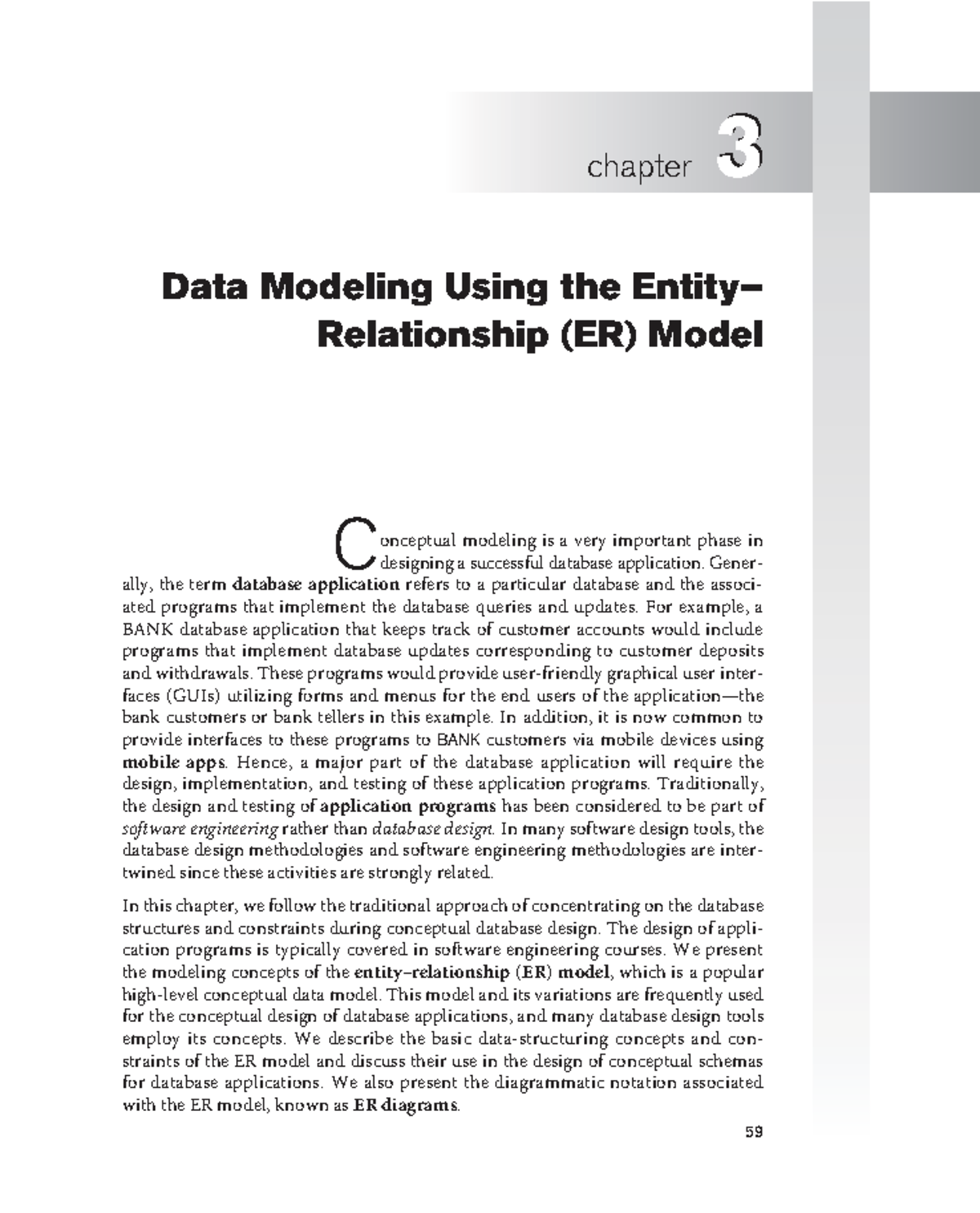 Fundamentals of Database Systems-Chapter 3 - 59 Data Modeling Using the Entity– Relationship (ER ...