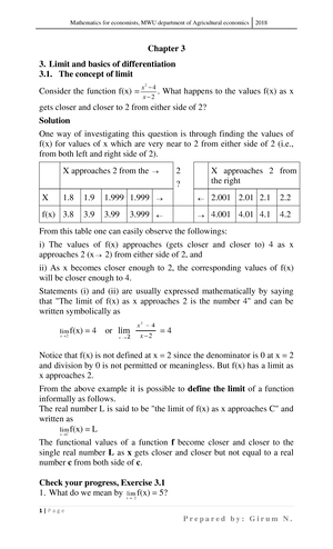 Chapter 1 Mathematical and Economic Models Mathematics for economists ...