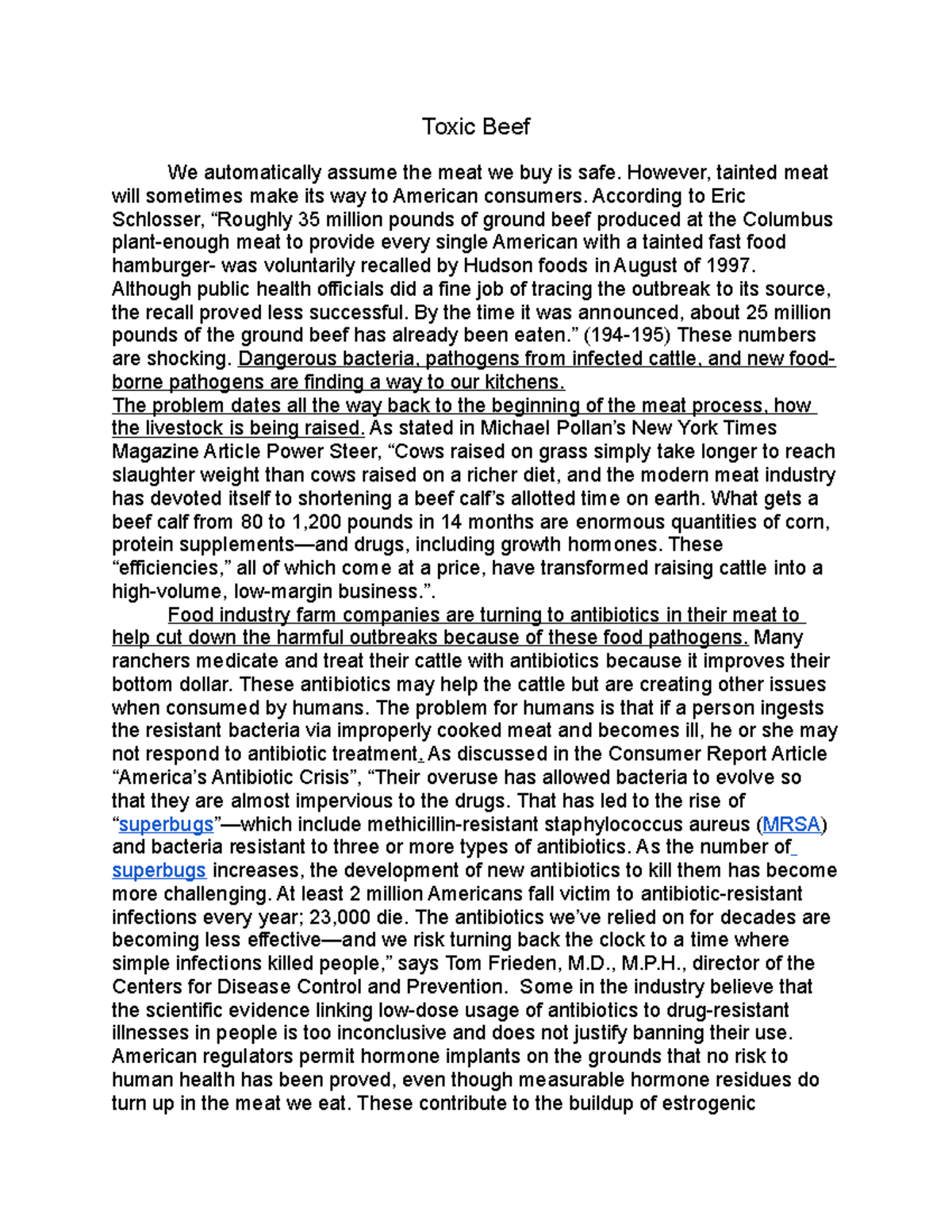 Toxic Beef - Yes - Toxic Beef We automatically assume the meat we buy ...