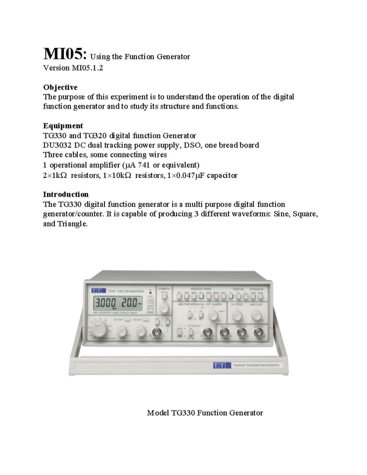 MI05 Lab manual - Easy asm easy to get high score - MI05: Using the ...