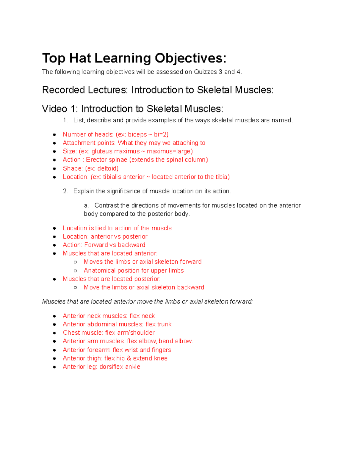 ANTR 350 Week 5 LO - ANTR 350 Learning Objectives - Top Hat Learning ...