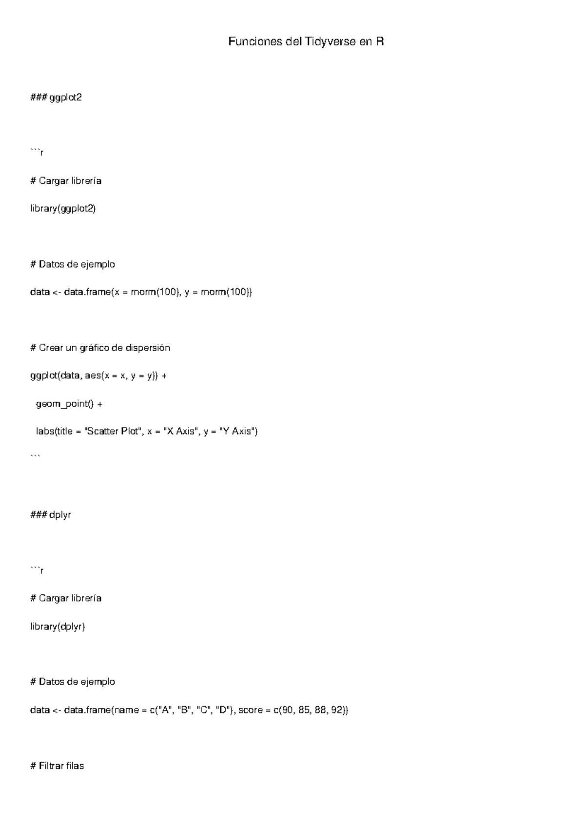 Tidyverse functions - Ejeme - Funciones del Tidyverse en R ggplot # Cargar librería library ...