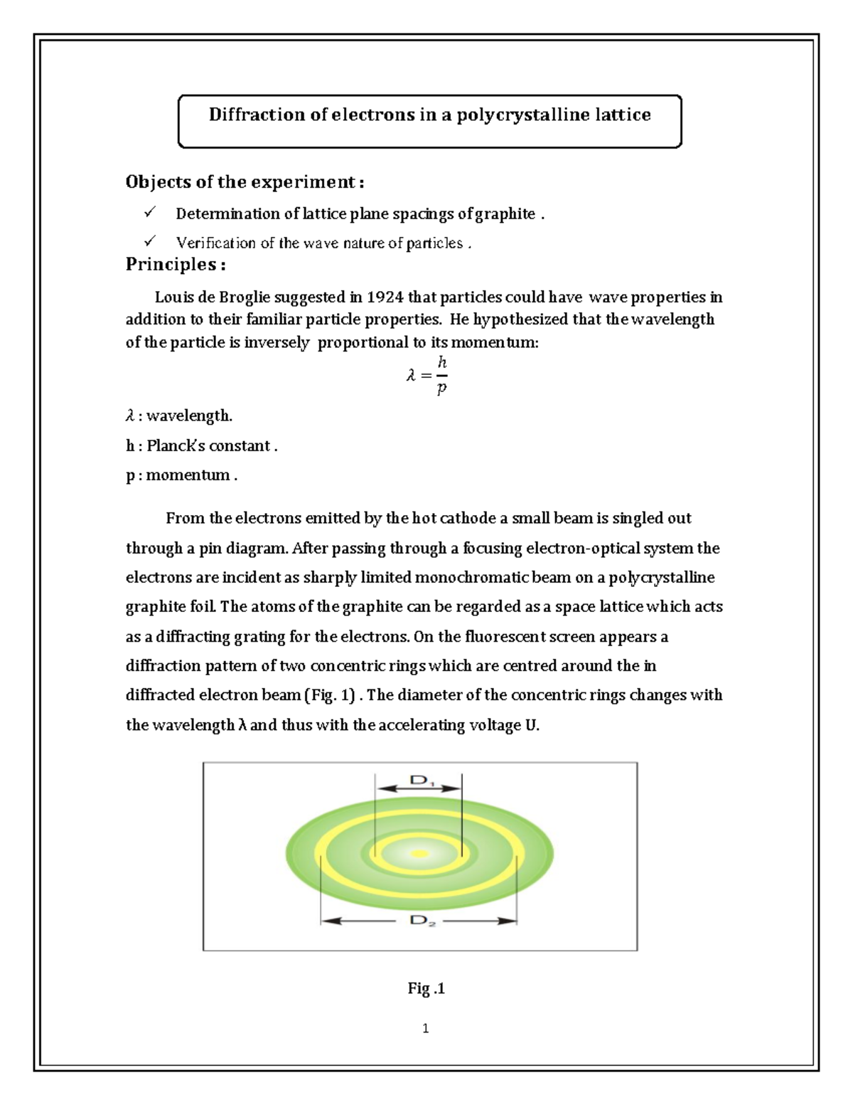 Solid state lab⁩ - Objects of the experiment : Determination of lattice ...