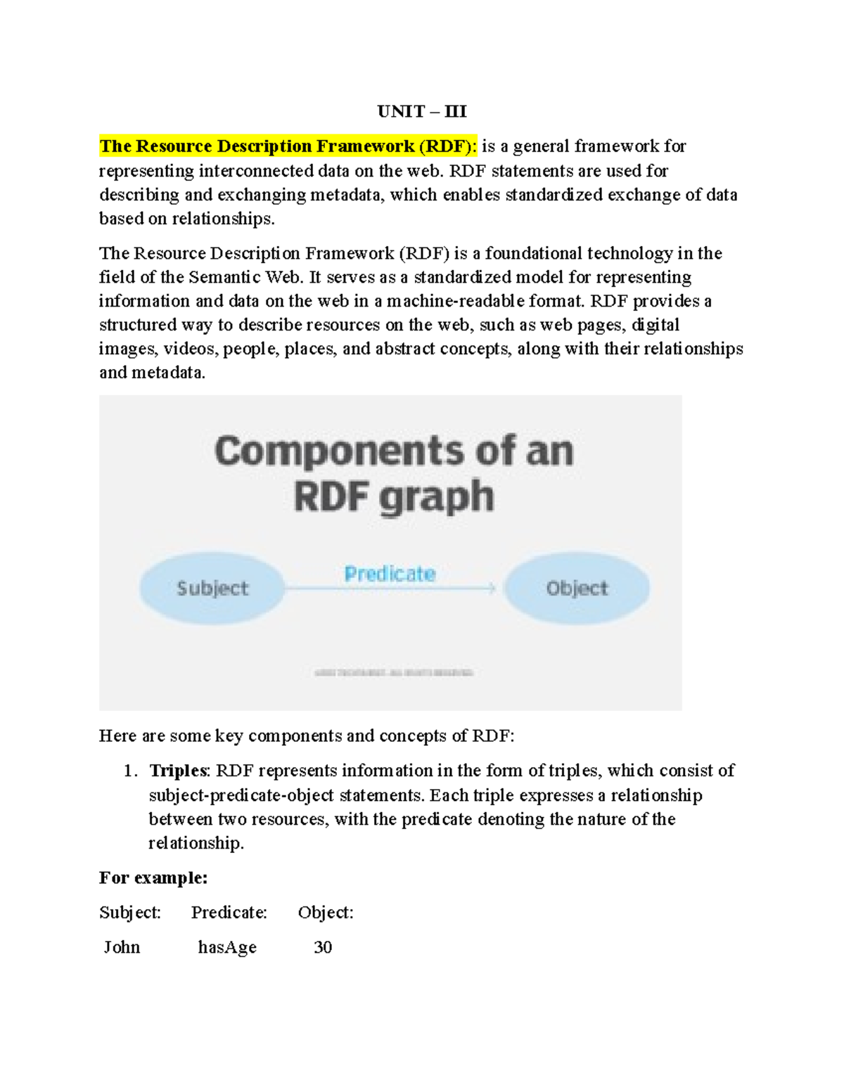 Semantic Web Unit - III - UNIT – III The Resource Description Framework (RDF): is a general ...