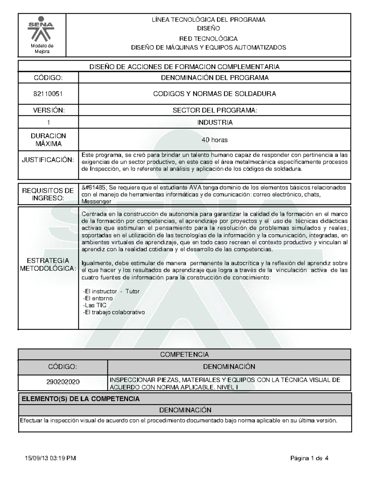 Diseno Curricular CNS - Asignatura - Modelo de Mejora DISEÑO RED ...