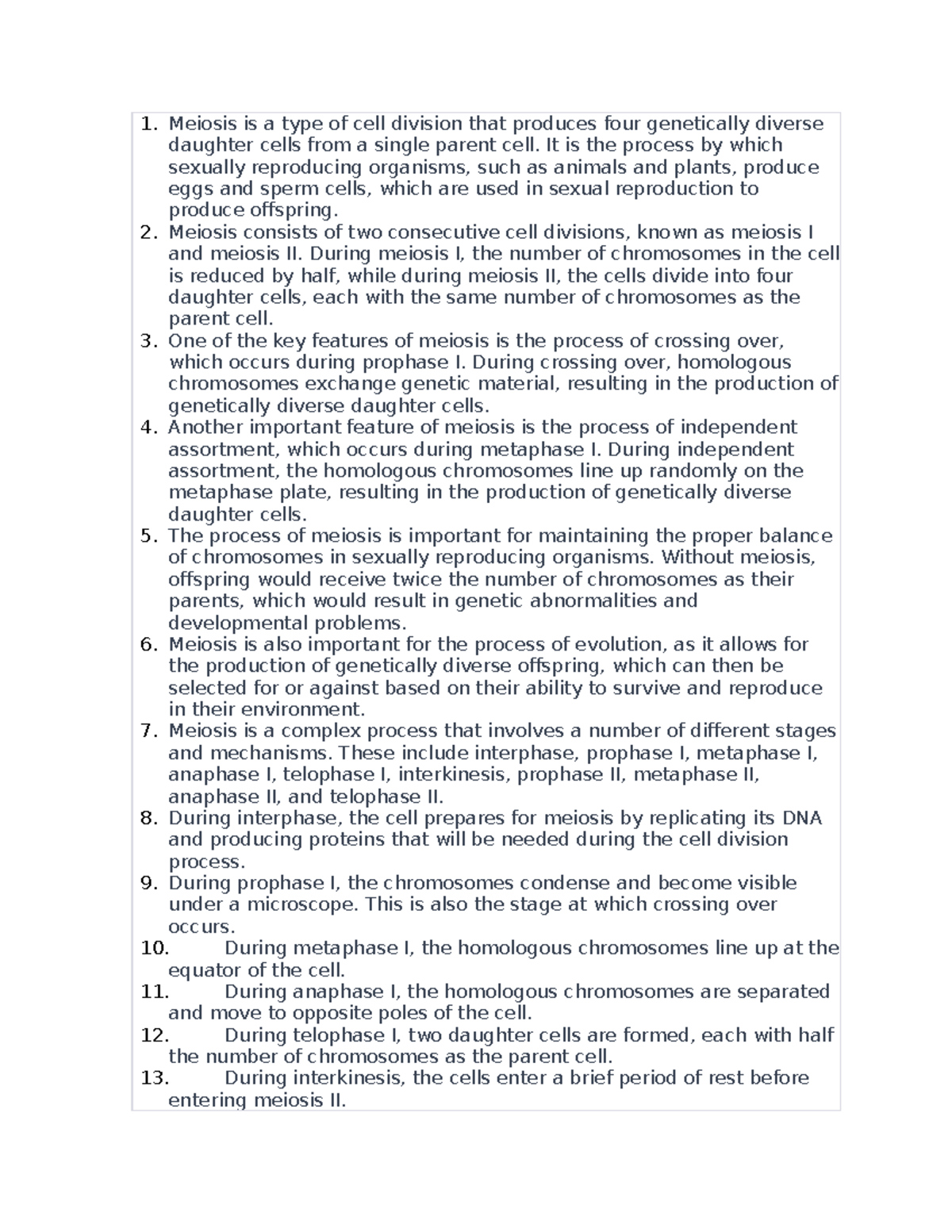 Meiosis: Cell Division for Genetic Diversity - Studocu