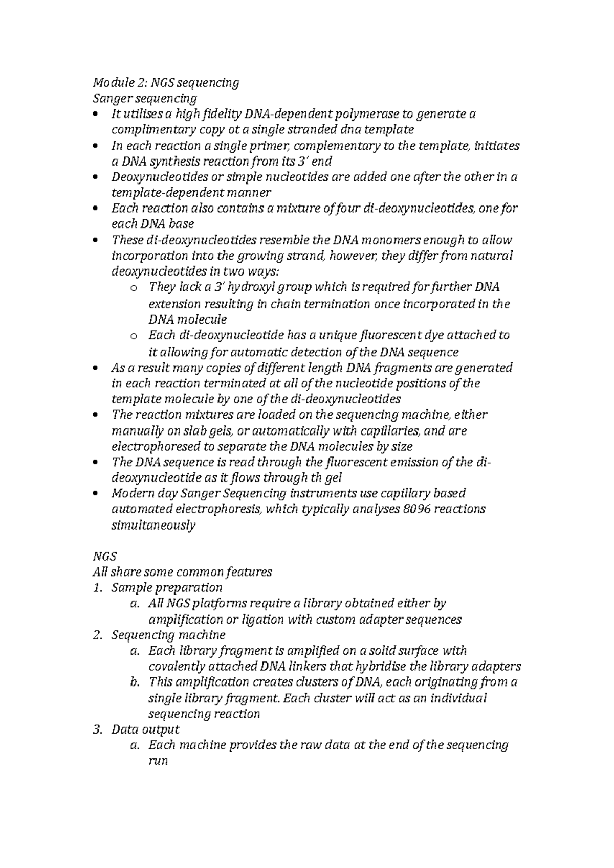 NGS - Sample preparation a. All NGS platforms require a library ...