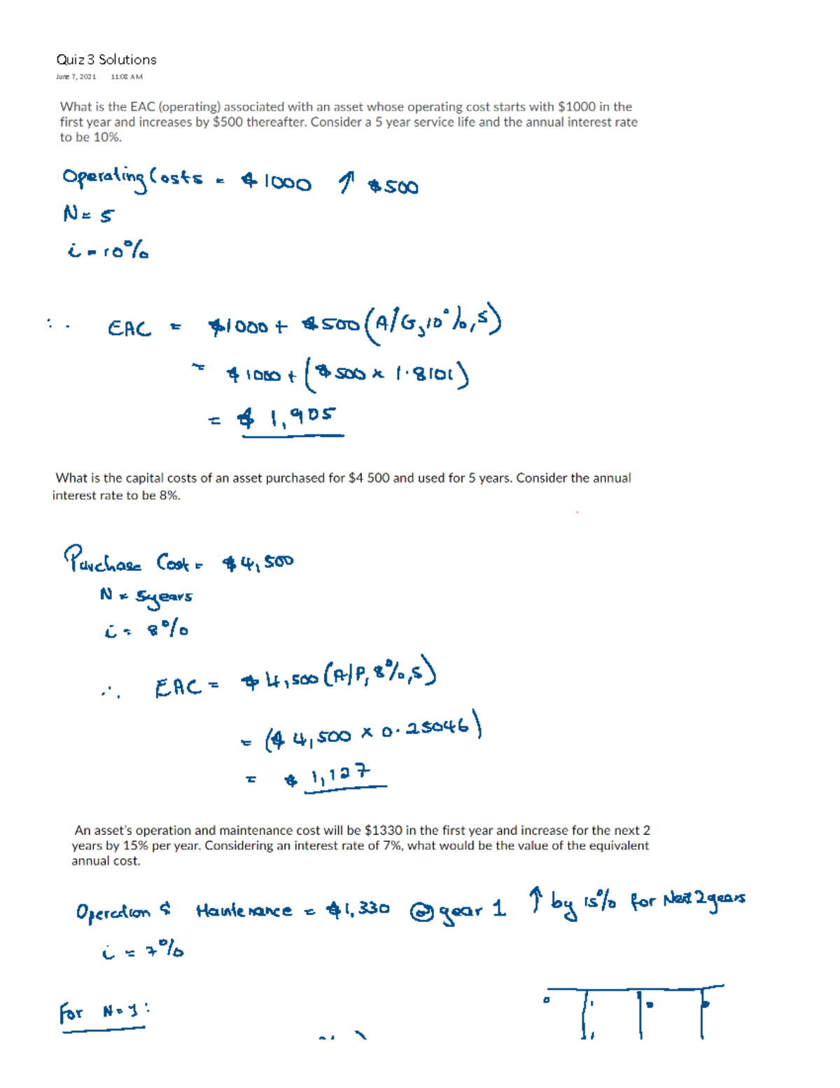 Quiz 3 Solutions ECOR 3800 - Ecor 3800 - YƵŝnj ϯ ^ŽůƵƚŝŽŶƐ :ƵŶĞ ϳ͕ ϮϬϮϭ ...