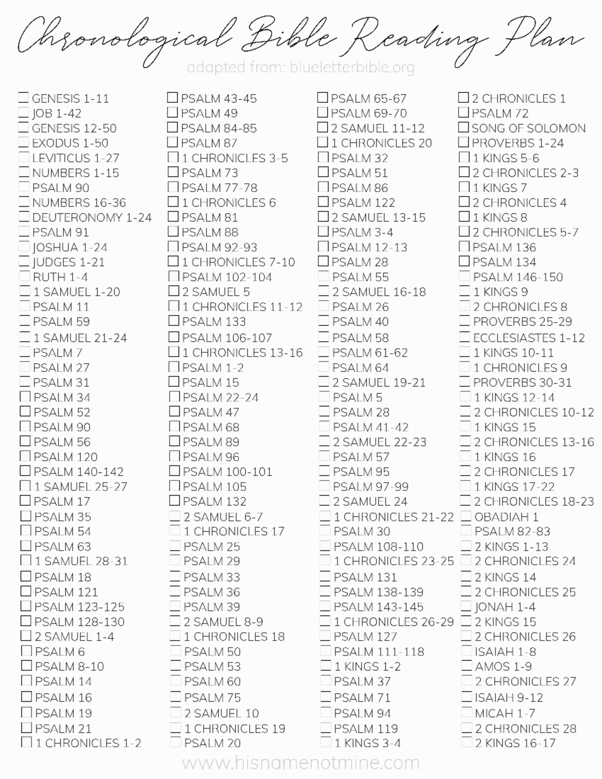Chronological Bible Reading Plan Printable Social Psychology Studocu
