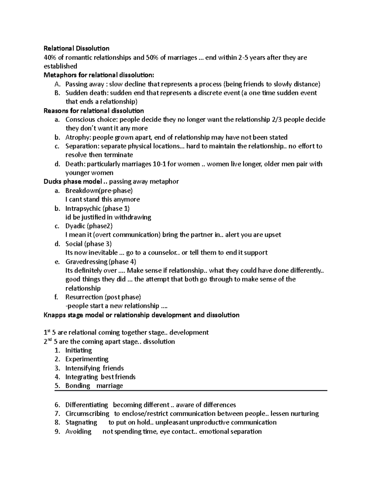 Relational Dissolution 9:12 - Relational Dissolution 40% of romantic ...