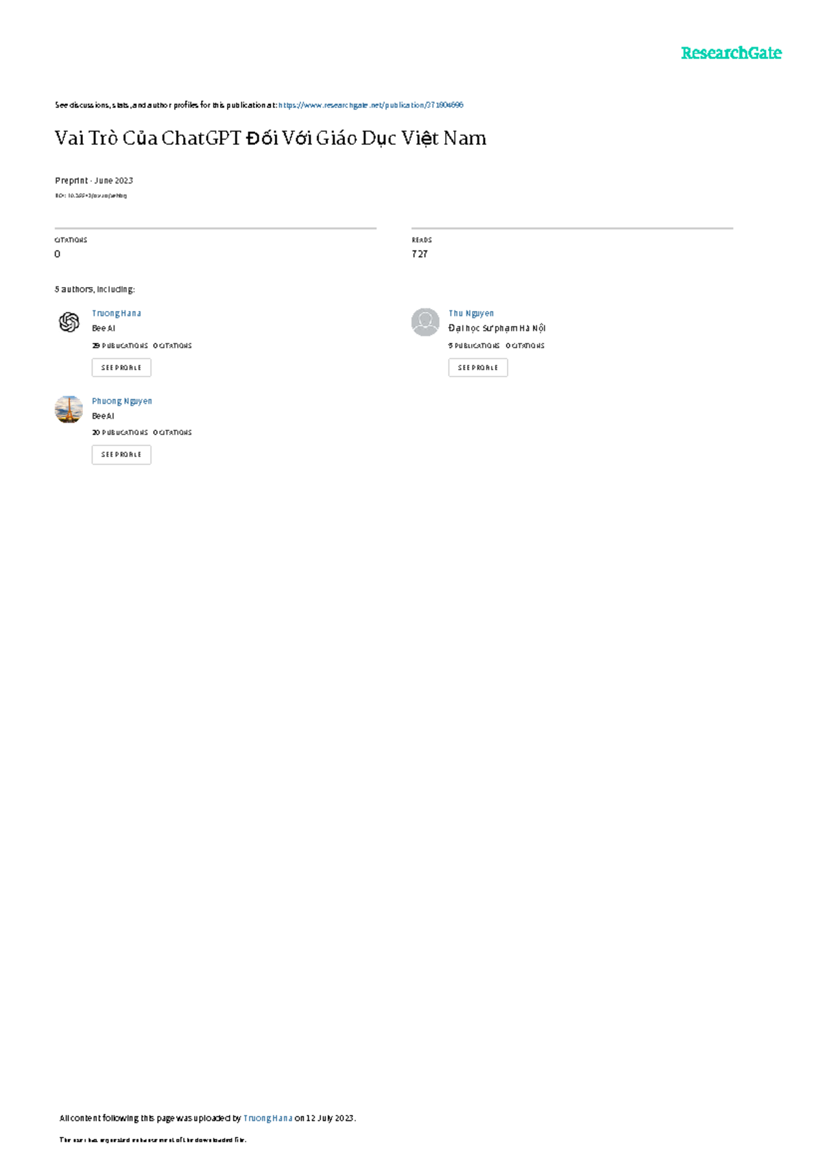 Vai Tr Ca Chat GPTi Vi Gio Dc Vit Nam 7 - See discussions, stats, and author profiles for this ...