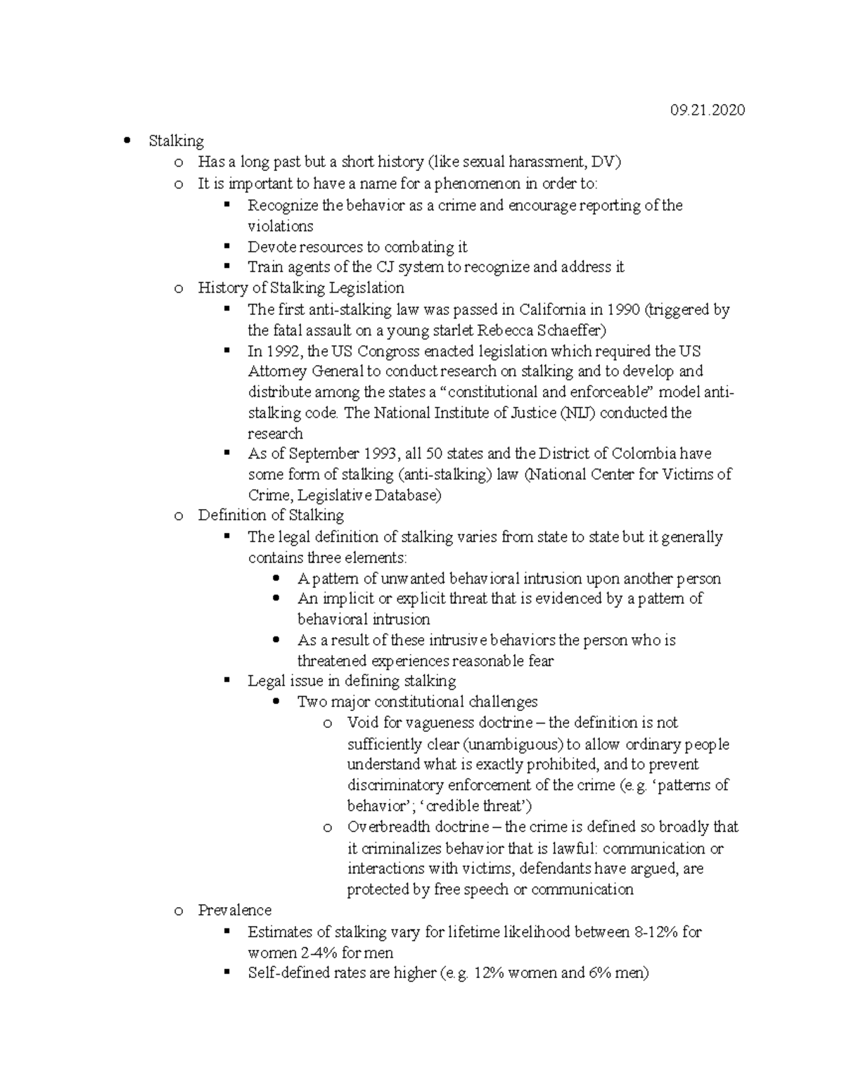CLJ422 - Stalking 9 - 09. Stalking o Has a long past but a short ...