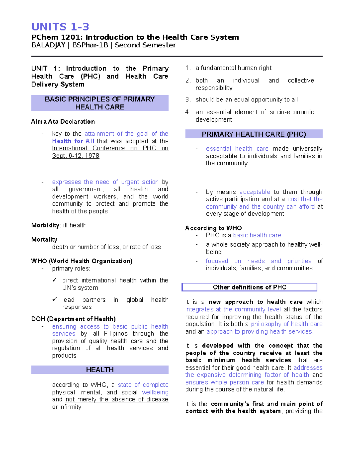 PCare 1201 - Pharmacy: Introduction to the Health Care System - PChem ...