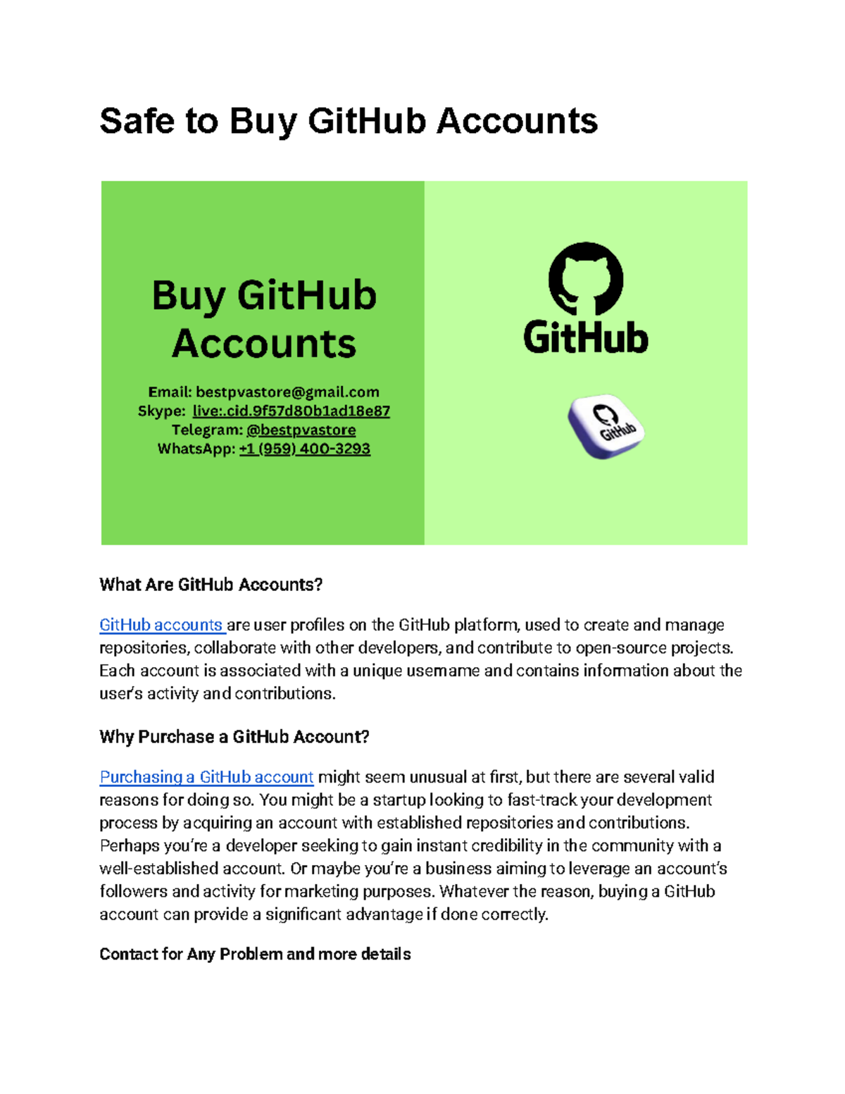 Safe to Buy Git Hub Accounts - Safe to Buy GitHub Accounts What Are GitHub Accounts? GitHub ...