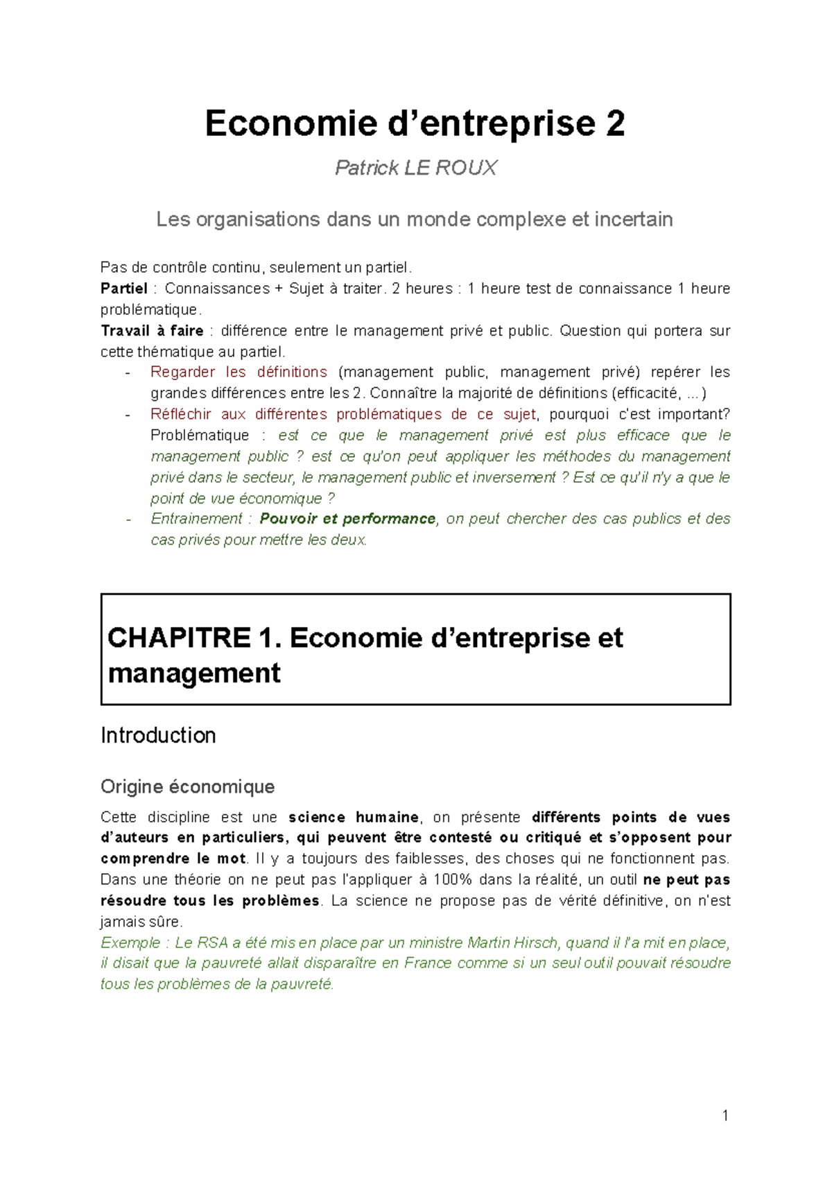 Economie d'entreprise 2 - Economie d’entreprise 2 Patrick LE ROUX Les ...