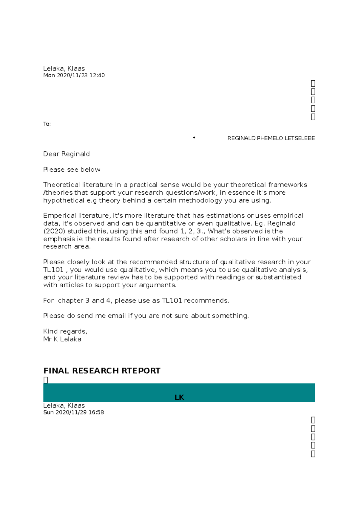 4 6012808980080887789 - Lelaka, Klaas Mon 2020/11/23 12: To: REGINALD ...