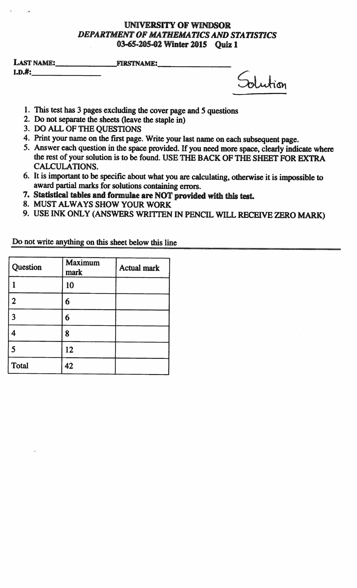 Quiz 1 8 August 2015 Questions And Answers 03 65 205 Warning Decodescan Unexpected Mcu
