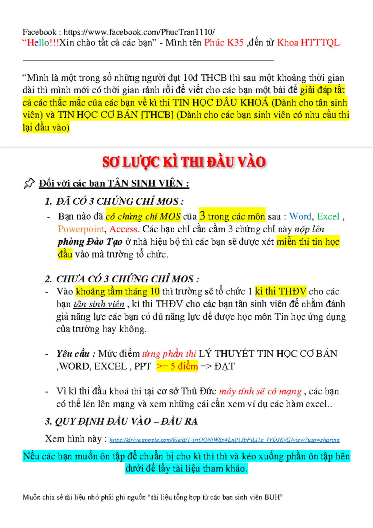 Dặn dò THDV HUB - dặn dò cho các bạn tsv - “Hello!!!Xin chào tất cả các ...