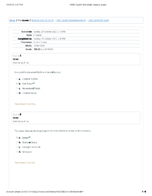 PRIM - EXAM - Home / My courses / BAED-PRIM 2121 - 2312 S / FIRST ...